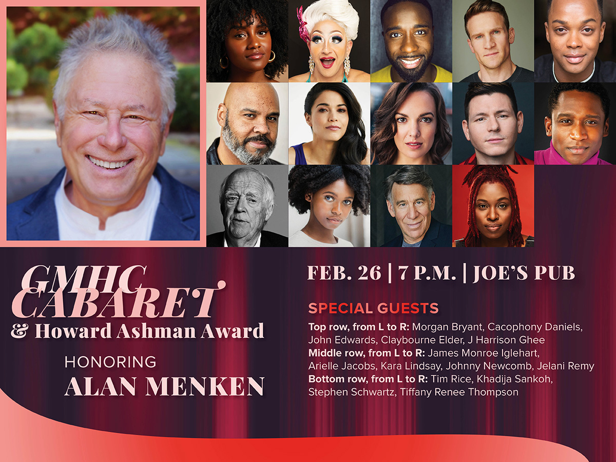 Tony Award-Winning Broadway Stars to Celebrate Alan Menken at GMHC Cabaret and Howard Ashman Award