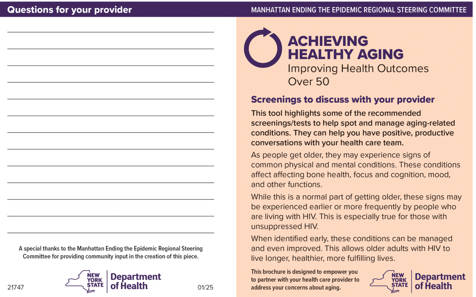 HIV & Healthy Aging: GMHC Pilots New Self-Advocacy Guide to Use with ...